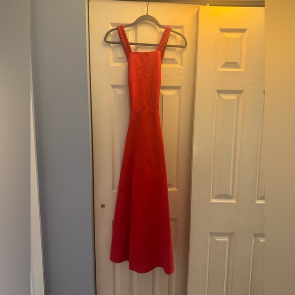 Zara | Dresses | Zara Red Criss Cross Low Back Maxi Dress | Poshmark